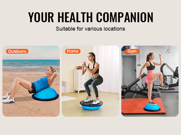 VEVOR Half Exercise Ball Trainer, 23 inch Balance Ball Trainer, 660 lbs ...