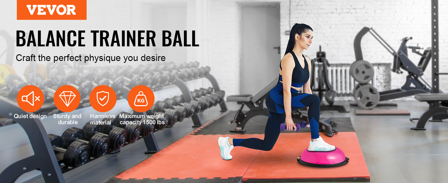VEVOR Half Exercise Ball Trainer, 26 inch Balance Ball Trainer, 1500lbs ...