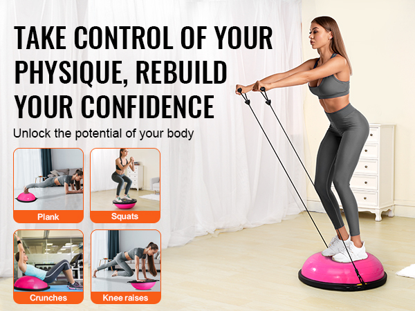 VEVOR Half Exercise Ball Trainer, 26 inch Balance Ball Trainer, 1500lbs ...