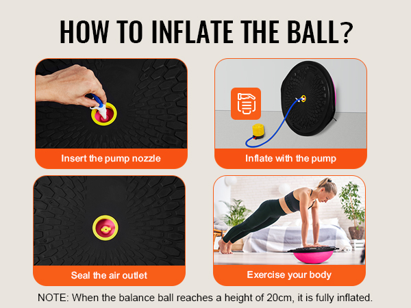 VEVOR Half Exercise Ball Trainer, 26 inch Balance Ball Trainer, 1500lbs ...