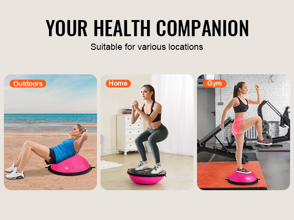 VEVOR Half Exercise Ball Trainer, 26 inch Balance Ball Trainer, 1500lbs ...