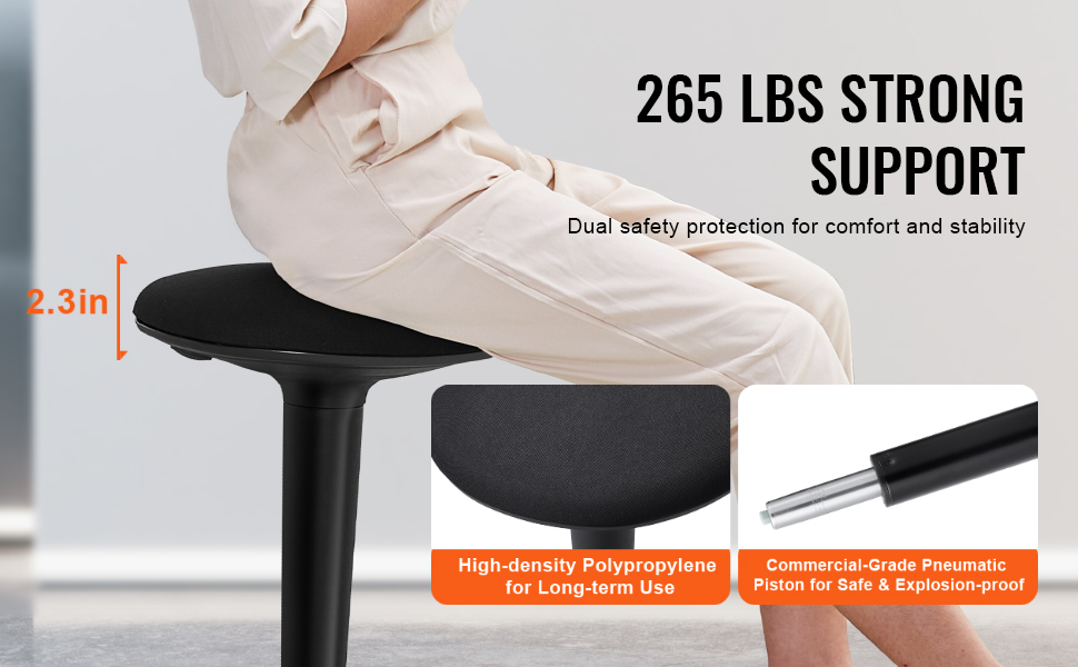 VEVOR Wobble Chair, Height-Adjustable (21.7-28.3") Active Chair ...