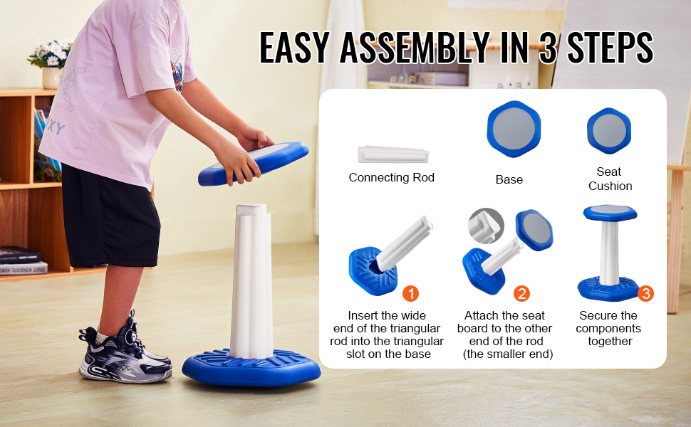VEVOR Kids Wobble Chair (17.7-inch High), Active Chair with Sponge ...