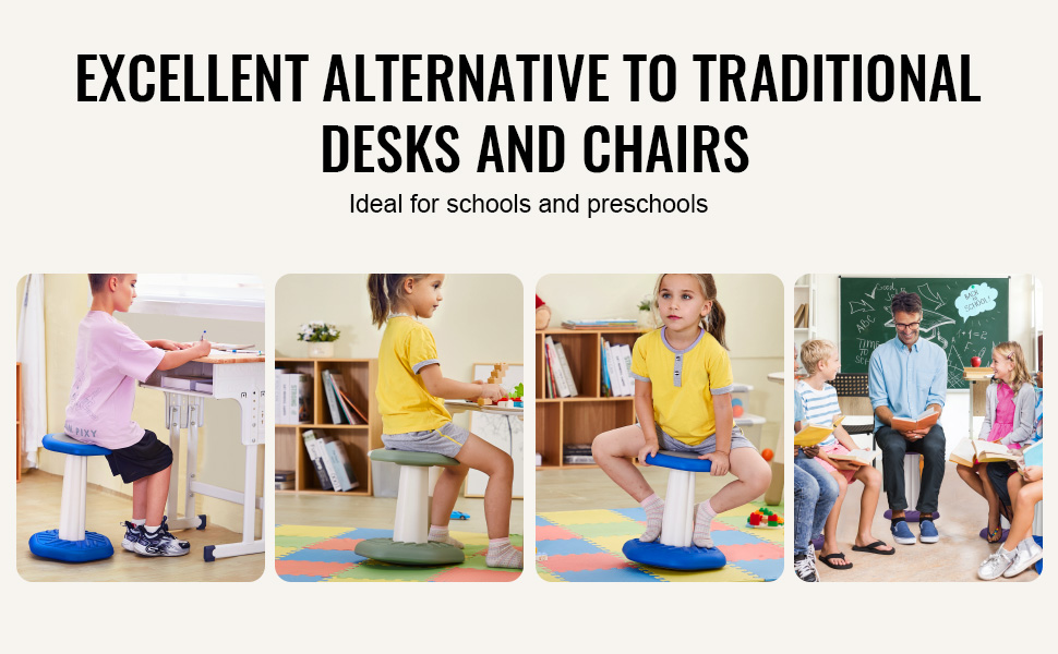 VEVOR Kids Wobble Chair (17.7-inch High), Active Chair with Sponge Cushion, Wobble Stool ...