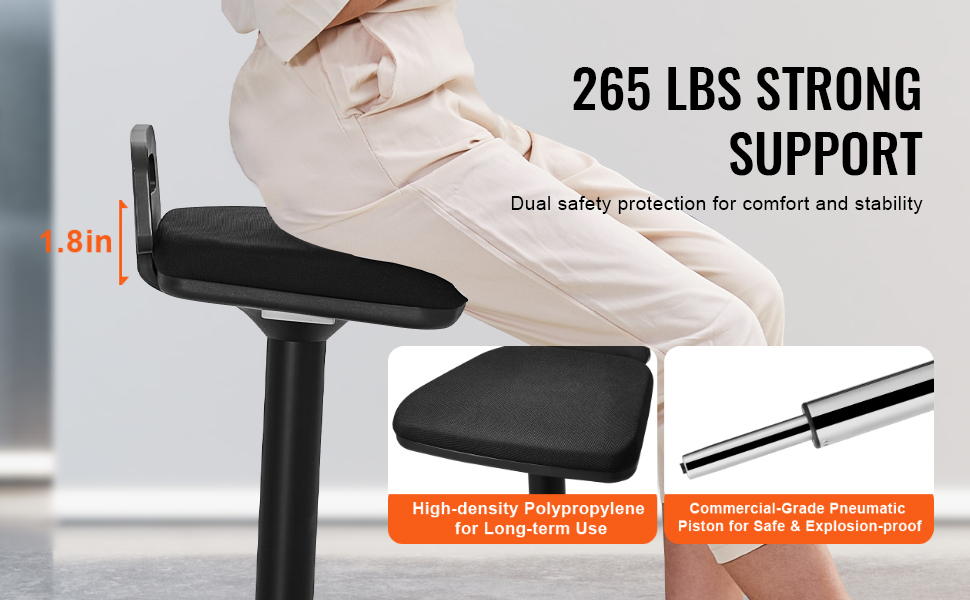 VEVOR Wobble Chair Height-Adjustable (24.6-34.4") Active Chair with ...