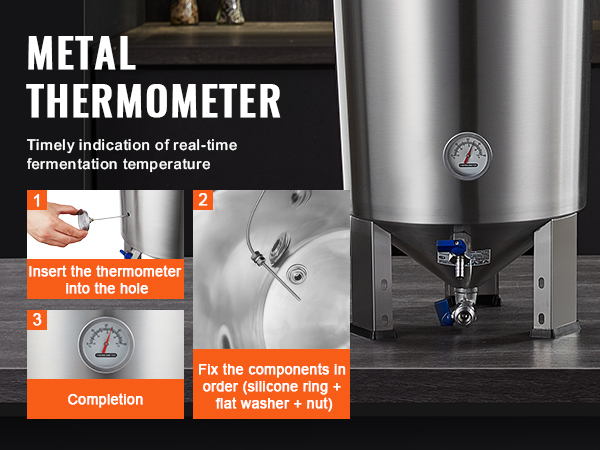 VEVOR 304 Stainless Steel Kettle, 8 GALLON Beer Brew Fermentor, Brew ...
