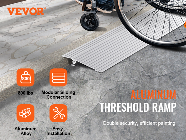 VEVOR Door Threshold Ramp, 1" Rise, 800 lbs Load Capacity, Door Ramp ...