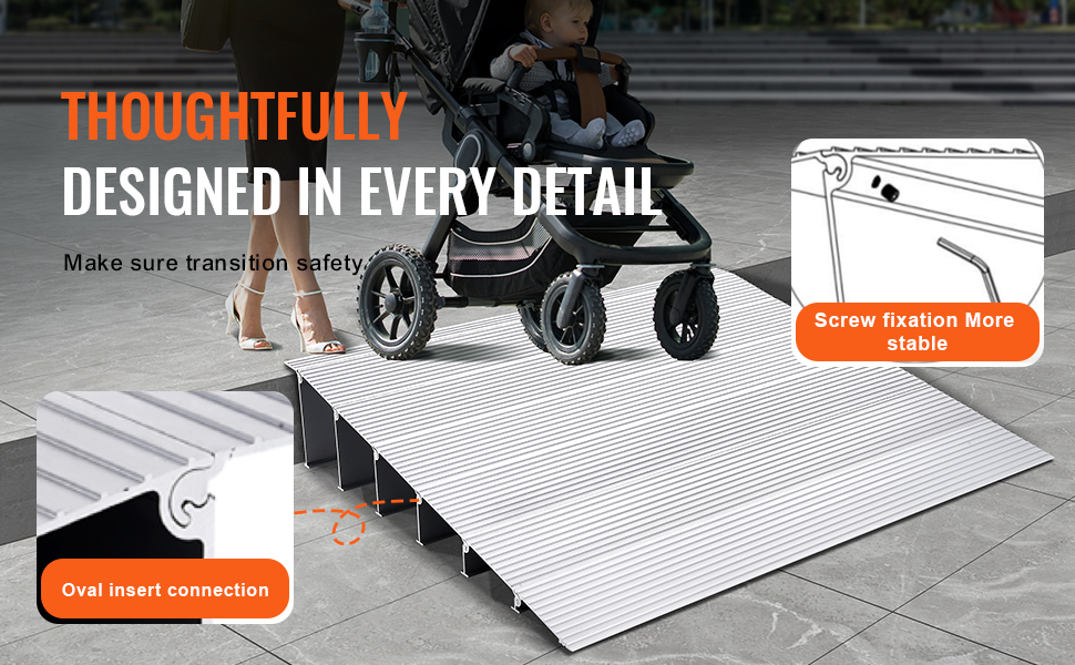 VEVOR Door Threshold Ramp, 6" Rise, 800 lbs Load Capacity, Door Ramp ...