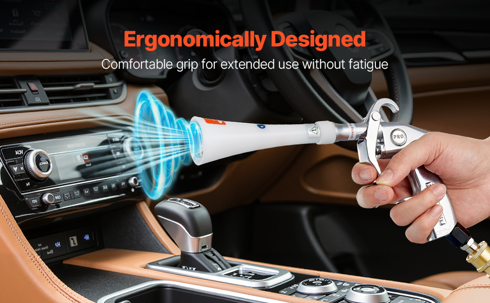 Car Cleaning Gun 6-9.2 Bar High-Pressure Air Blow Gun 2 Nozzles Blast ...