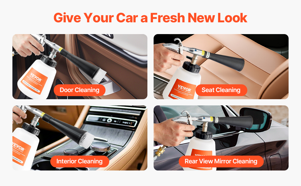 VEVOR Car Cleaning Gun 6-9.2Bar High-Pressure Air Blow Gun with 1L ...