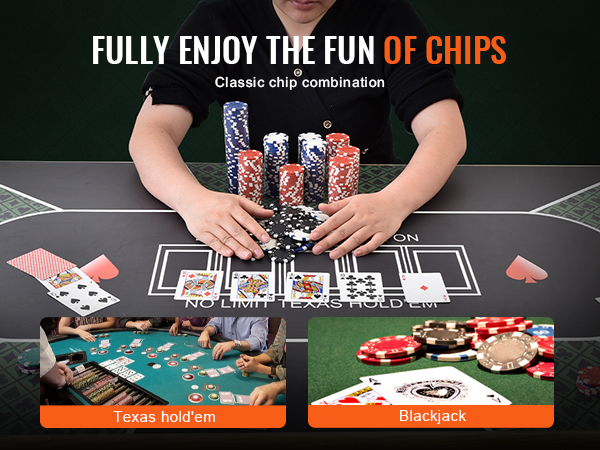 VEVOR Poker Chip Set, 200-Piece Poker Set, Complete Poker Playing Game ...