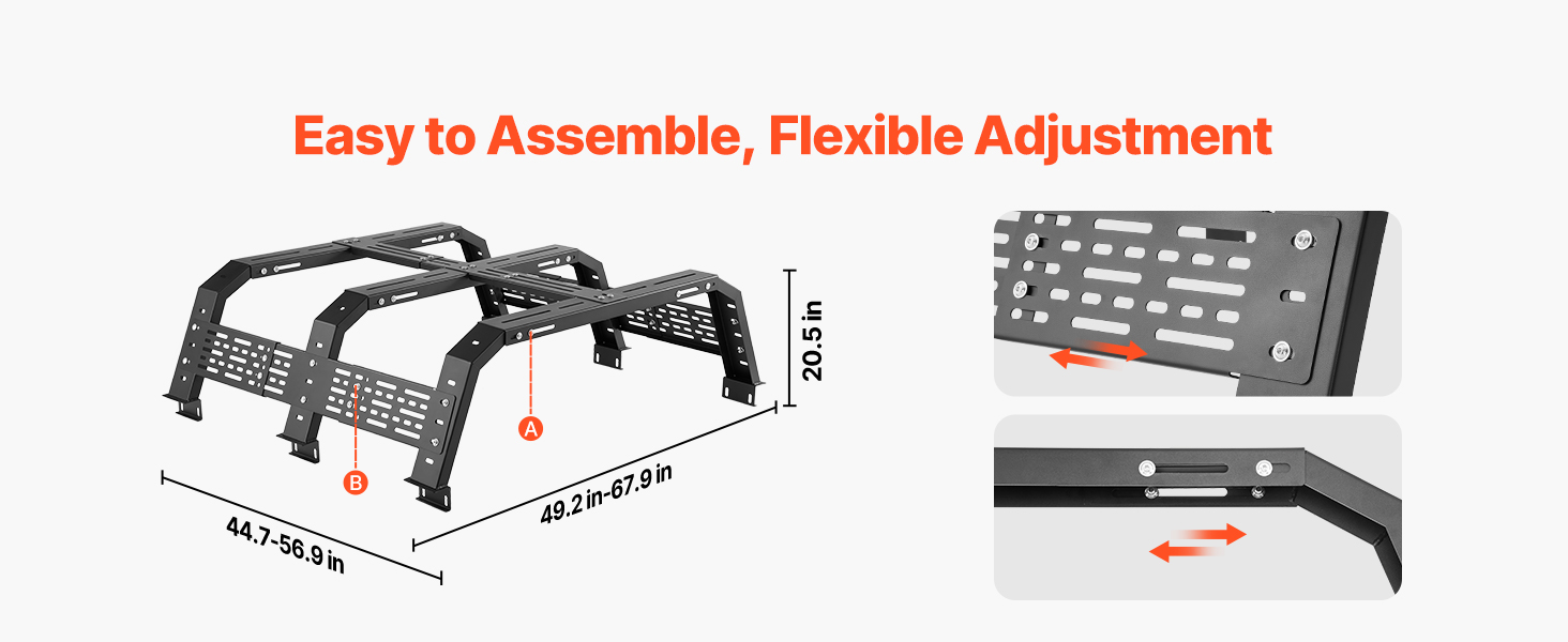 Overland Truck Bed Rack 900 lbs Static Capacity Fit Tacoma/Gladiator JT ...