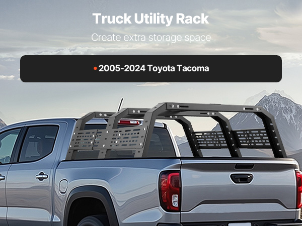 Overland Truck Bed Rack 900 lbs Static Capacity Fit Tacoma/Gladiator JT ...