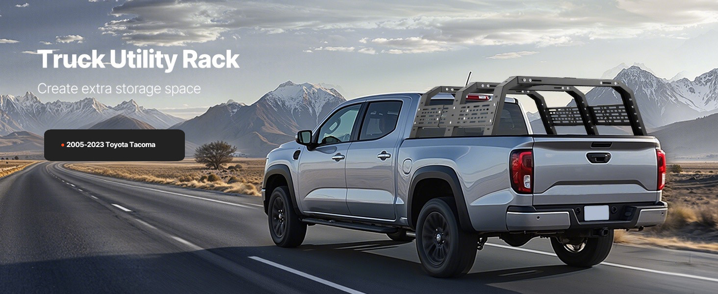 Overland Truck Bed Rack 900 lbs Static Capacity Fit Tacoma/Gladiator JT ...