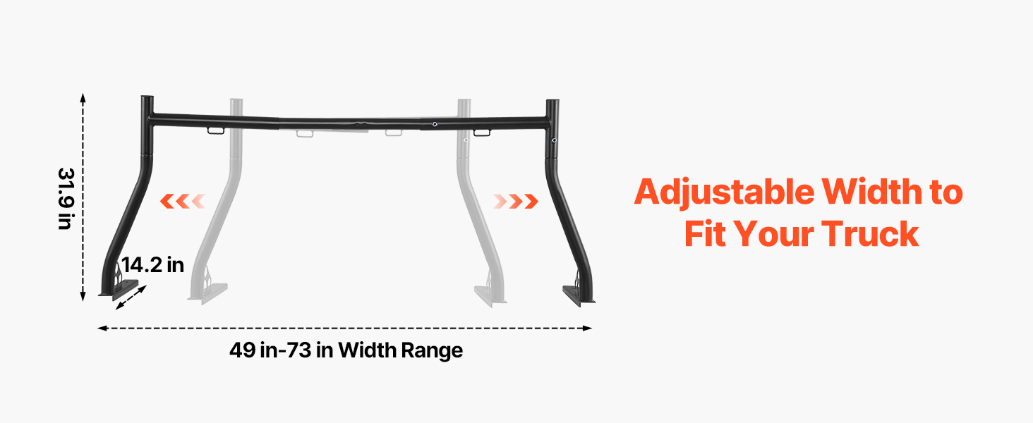 Truck Ladder Rack Universal Cargo Rack 800 lbs Capacity for Large Cargo ...