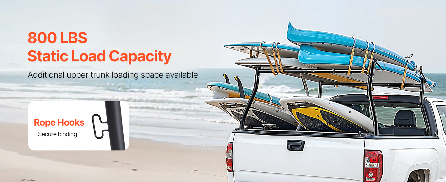 Truck Ladder Rack Universal Cargo Rack 800 lbs Capacity for Large Cargo ...