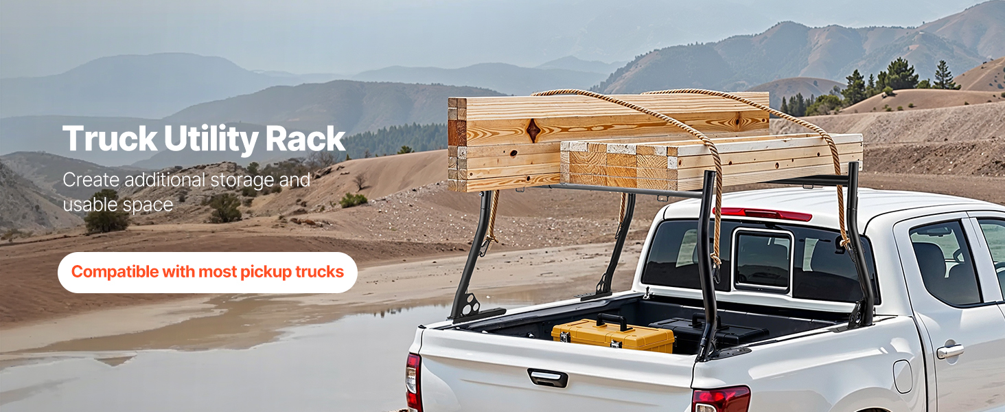 Truck Ladder Rack Universal Cargo Rack 800 lbs Capacity for Large Cargo ...