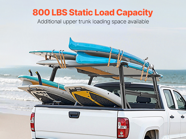Truck Ladder Rack Non-Drilling Bed Rack 800 lbs Capacity for Large ...