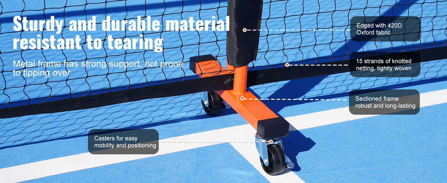 VEVOR Pickleball Net Set, 22FT Regulation Size Portable Pickleball ...