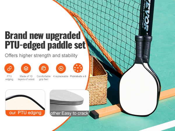 VEVOR Pickleball Net Set, 22FT Regulation Size Portable Pickleball ...