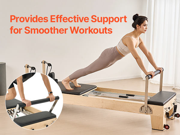 Pilates Reformer Wood Pilates Machine Home Gym Workout Equipment with ...