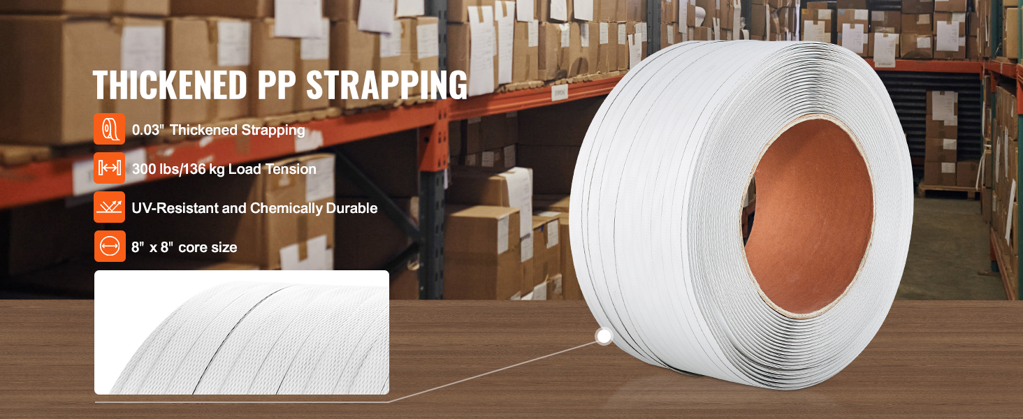 VEVOR Banding Strapping Kit with Strapping Tensioner Tool, Banding Sealer Tool, 3280 ft Length ...
