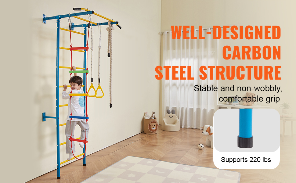 Wall Gym for Kids 5 in 1 Steel Indoor Kids Gym for Exercise Climbing ...