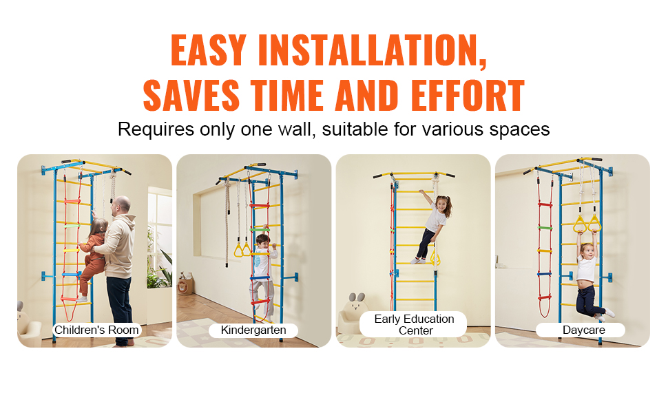 Wall Gym for Kids 5 in 1 Steel Indoor Kids Gym for Exercise Climbing ...