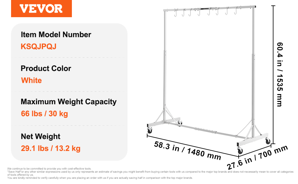 Newly Upgraded！VEVOR Painting Rack Adjustable Paint Hanger 8 Hooks Auto ...