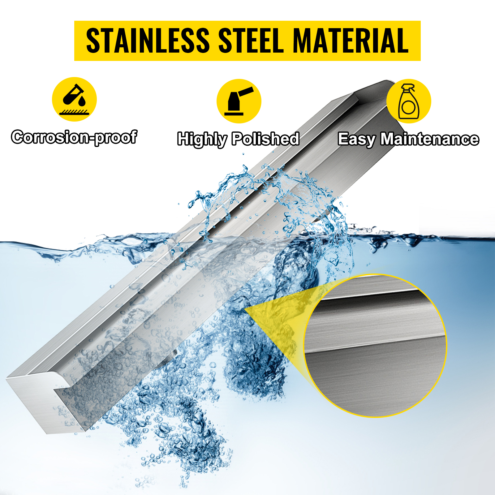 600mm Stainless Steel Waterfall Water Blade Cascade Koi Fish Pond ...