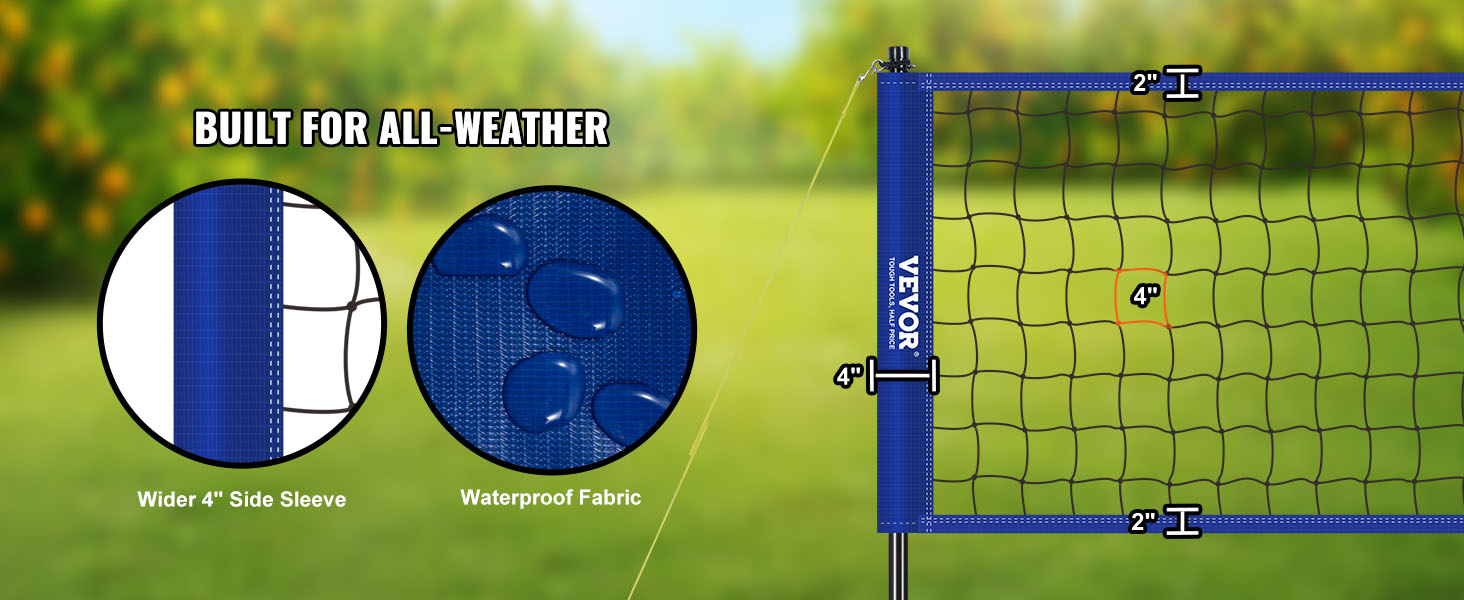 VEVOR Outdoor Portable Volleyball Net System, Adjustable Height Steel ...