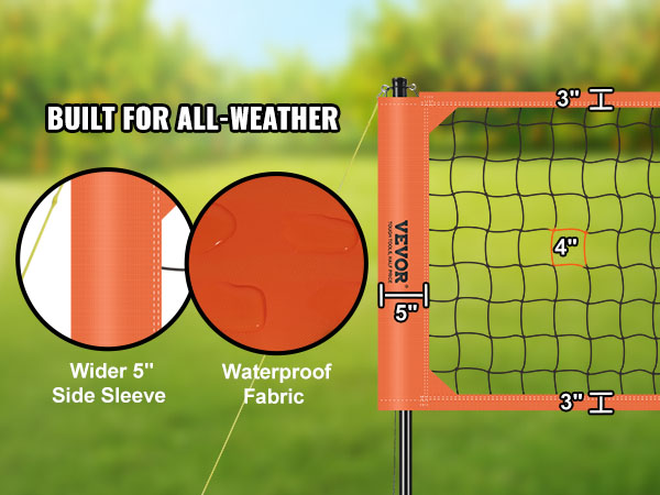 VEVOR Outdoor Portable Volleyball Net System, Adjustable Height ...