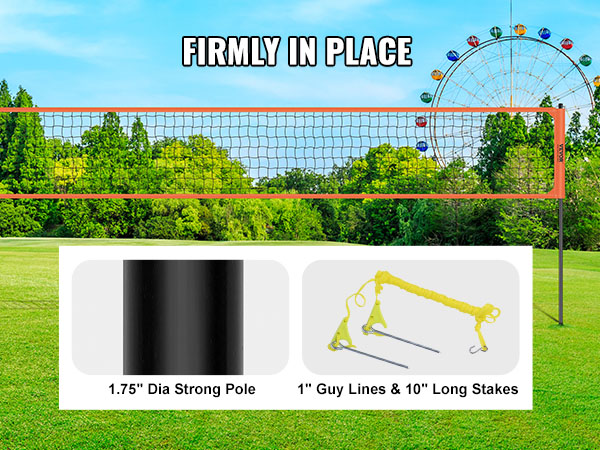 VEVOR Outdoor Portable Volleyball Net System, Adjustable Height Aluminum Poles, Professional ...