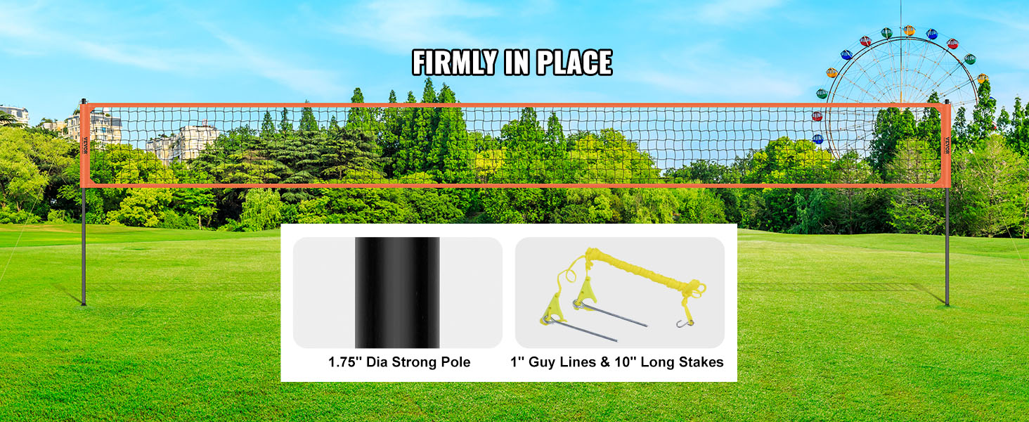 VEVOR Outdoor Portable Volleyball Net System, Adjustable Height ...