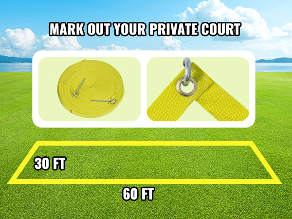 VEVOR Outdoor Portable Volleyball Net System, Adjustable Height ...