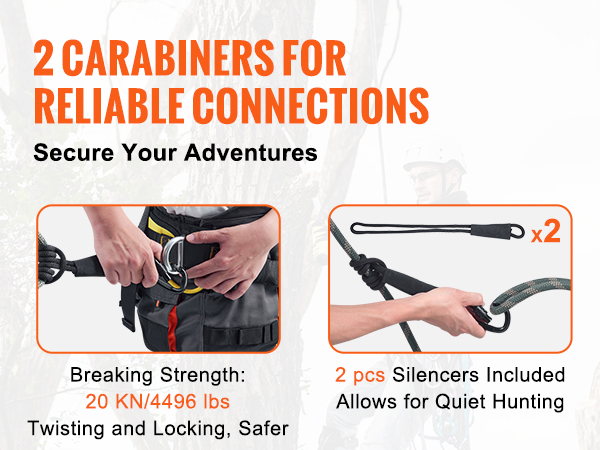 VEVOR Tree Stand Safety Rope, 30 ft/91.44 m Treestand Lifeline Rope ...