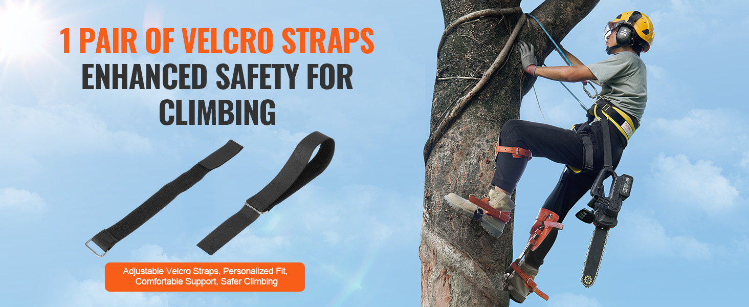VEVOR Tree Climbing Spikes Set Climbing Spurs Alloy Steel Safety Rope ...