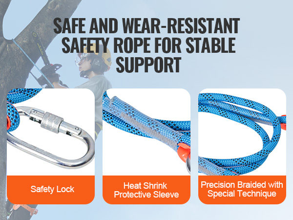 VEVOR Tree Climbing Spikes Set Climbing Spurs Alloy Steel Safety Rope ...