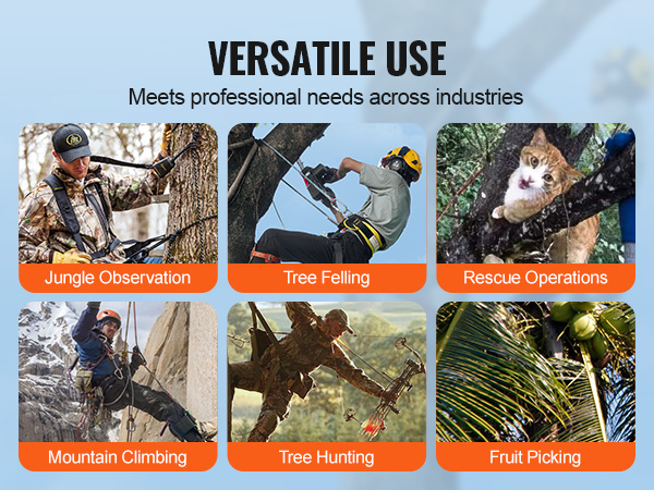 VEVOR Tree Climbing Spikes Set Climbing Spurs Alloy Steel Safety Rope ...