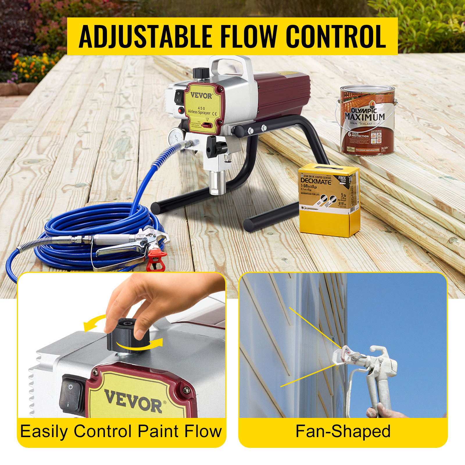 VEVOR Pro Airless Wall Paint Sprayer 1800W Electric Sprayer Gun Kit ...