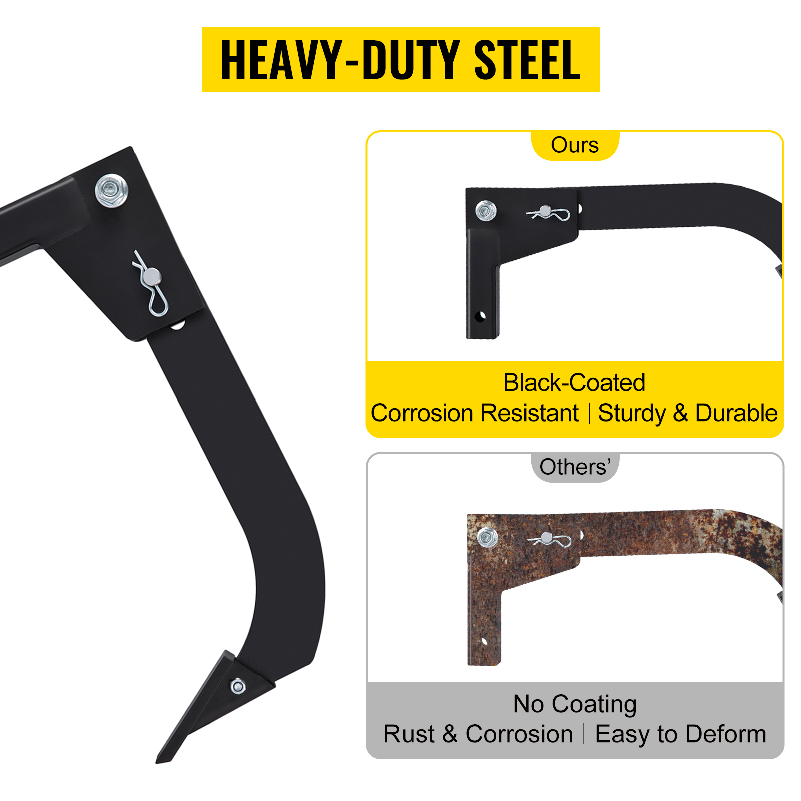 VEVOR Hitch Mounted Ripper, 16" Shank Length Box Scraper Shank, 4 Hole ...