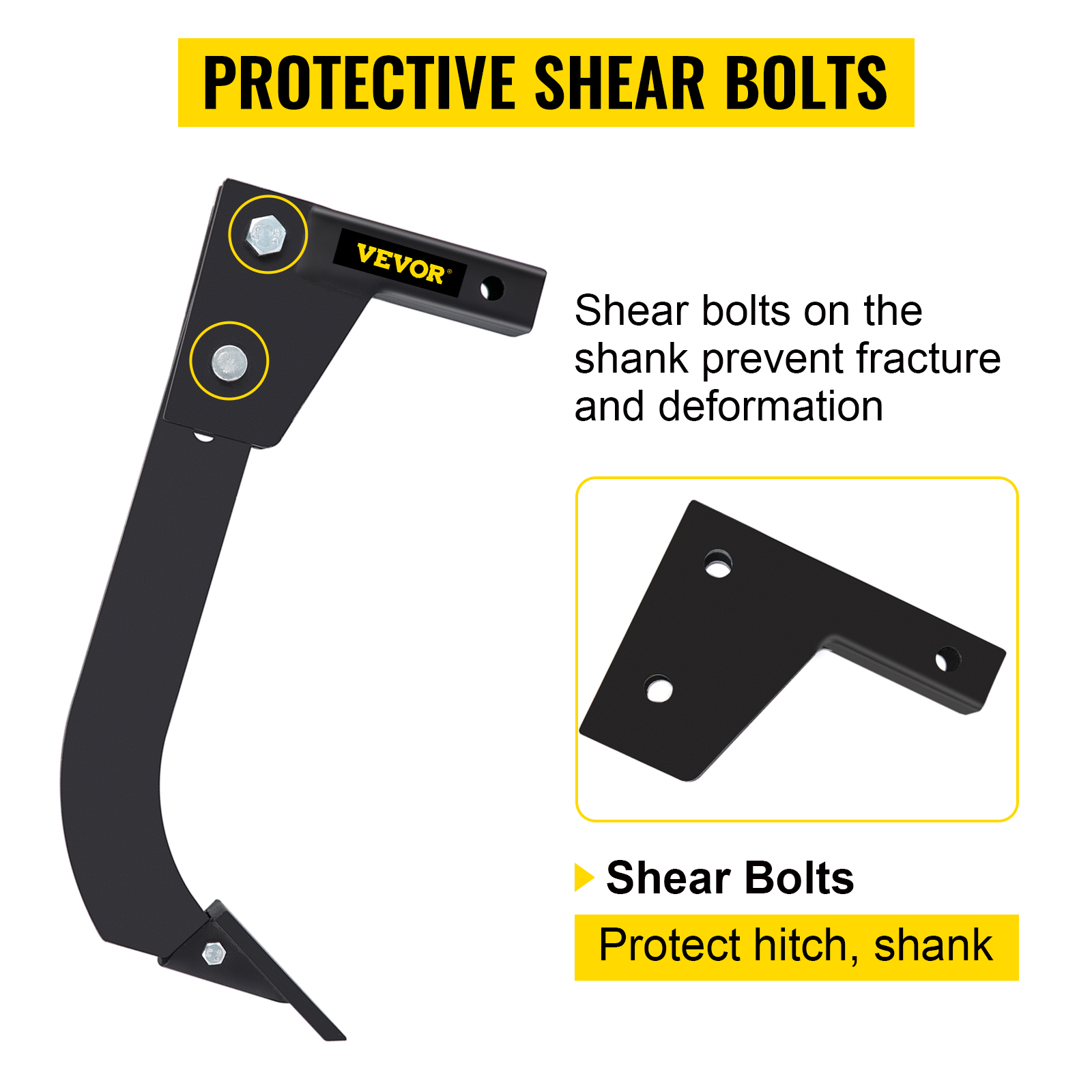 VEVOR Hitch Mounted Ripper, 16" Shank Length Box Scraper Shank, 4 Hole ...