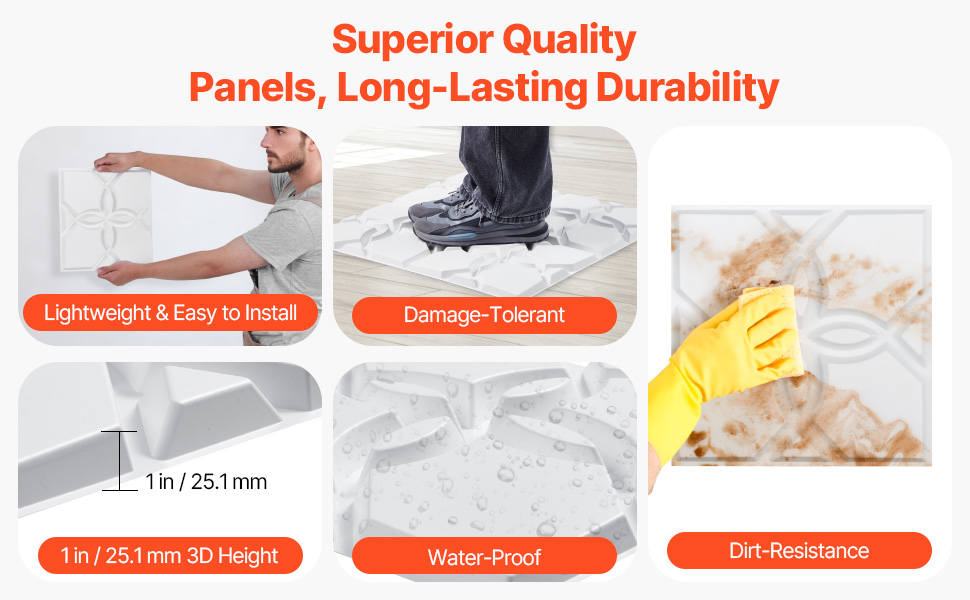 3D Wall Panels 33-Pack 11.81 x 11.81'' PVC 32 Sq.Ft Coverage Floral ...