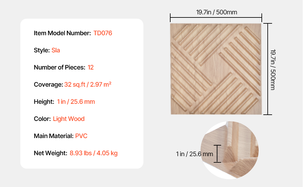 3D Wall Panels 12-Pack 19.7x19.7 in PVC 32 Sq.Ft Coverage Slat Light ...