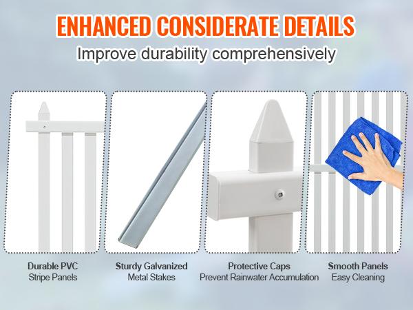 VEVOR 48" W x 48" H Vinyl Privacy Fence Panels, Air Conditioner Fence ...