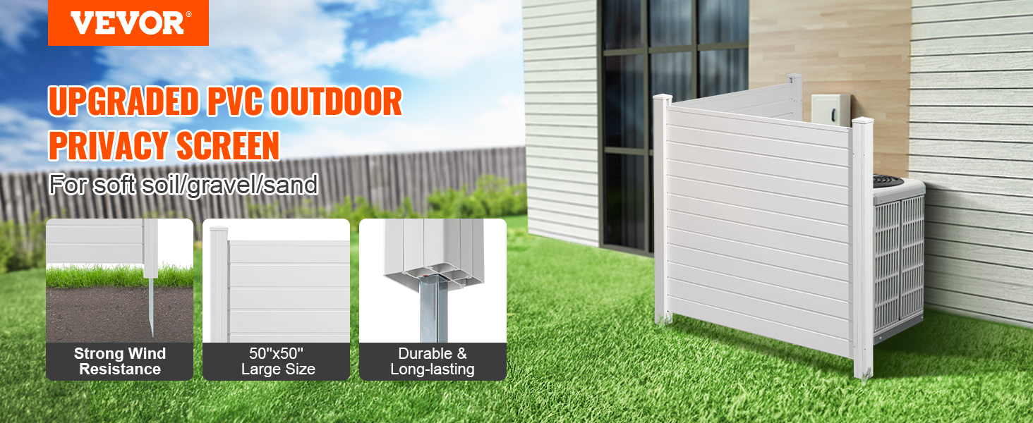 VEVOR Outdoor Privacy Screens 50" W x 50" H Air Conditioner Fence 2 ...