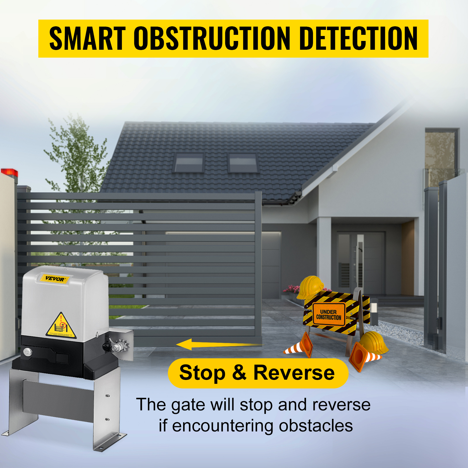 VEVOR Automatic Sliding Gate Opener 1400LBS with 2 Remote Controls ...