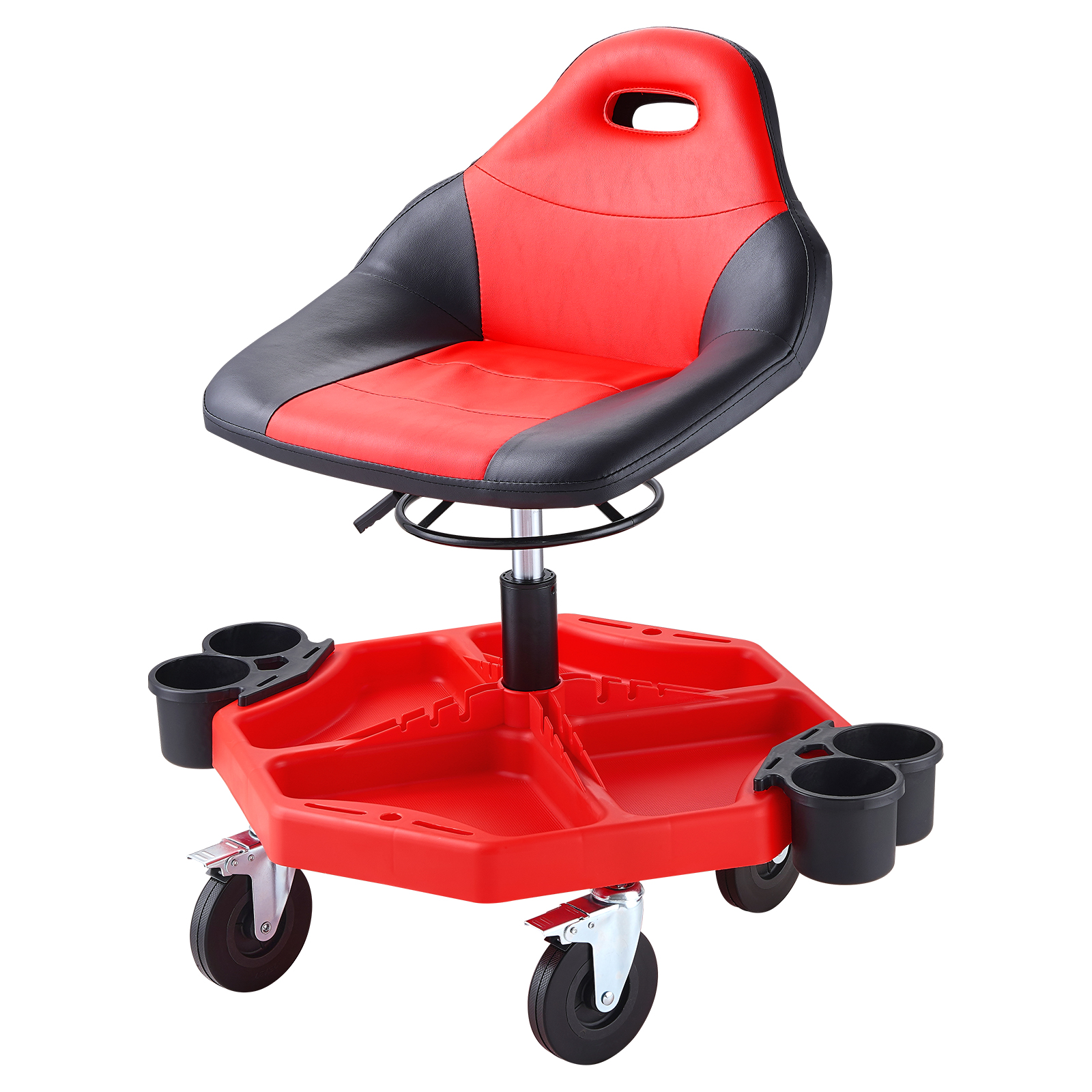 VEVOR Rolling Garage Stool 300LBS Adjustable Mechanic Work Shop Seat w ...