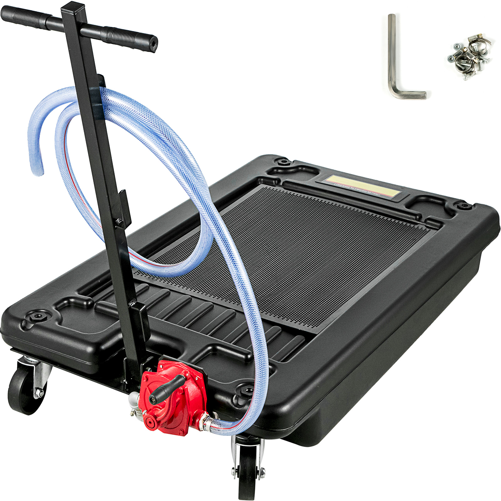 VEVOR Portable Oil Drain Pan with Pump 64L Oil Drain Pan 17 Gallon Low ...