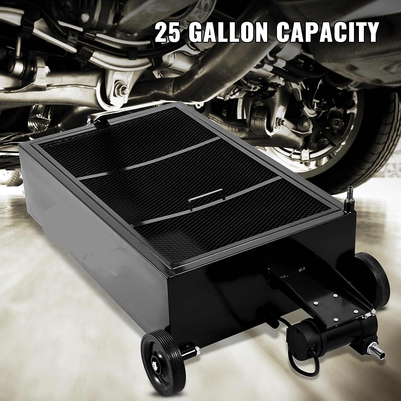 VEVOR Oil Drain Pan 25 Gallon Oil Drain Tank, 95L Low Profile Oil Drain ...